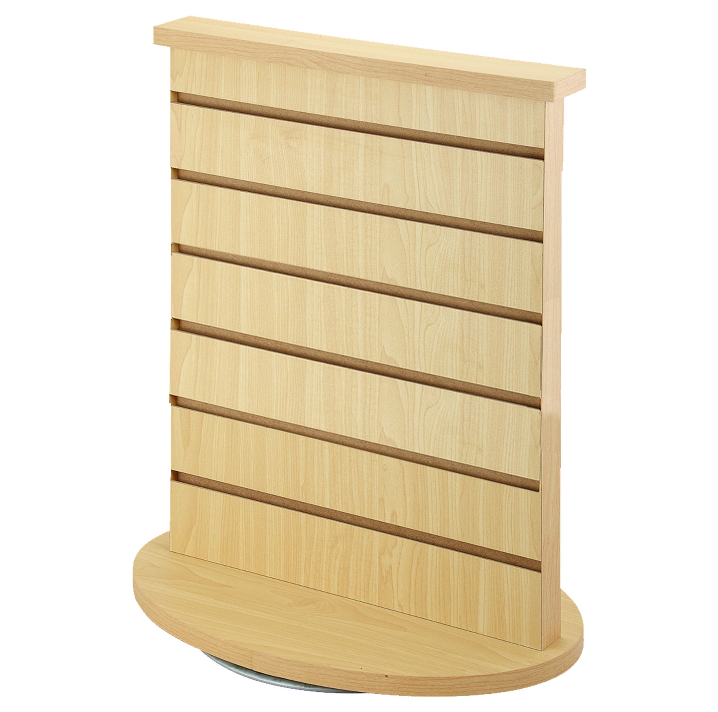 AMKO WD2CT Slatwall Merchandiser, Rotating Countertop Display – Spinning Rack with Maple Finish. Retail Store Fixtures and Equipment