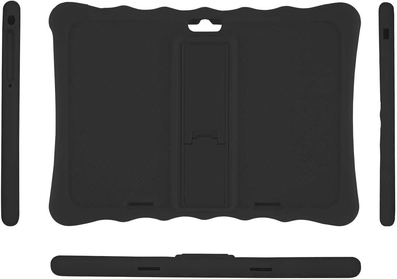 FEONAL Tablet Silicone Case for 10 inch, Adjustable Stand Case Cover Compatible with Dragon Touch, Lectrus 10.1, Hoozo 10, CHENEN P1 P2, Manjee 10, FLYINGTECH 10, Winsing 10, WECOOL 10.1 (Black)