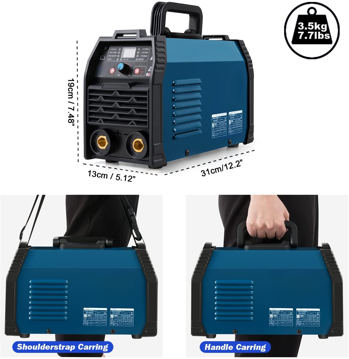 200A ARC Welding Machine, 110V/220V DualĀ Voltage Welder, IGBT Stick MMA Welder LED Display with Electrode Holder Work Clamp