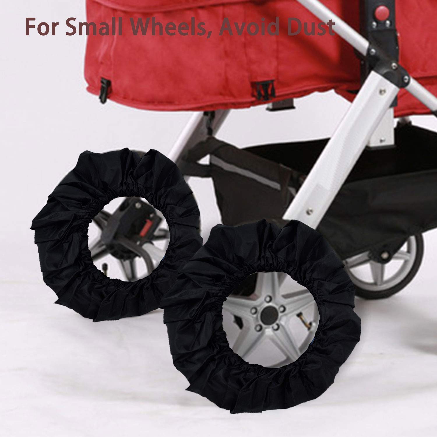 2 Pack Diameter 4.5-6.3 inch Baby Stroller Wheel Cover Dustproof Wheelchair Protector Cover Pushchair Wheel Cover Protector For Outdoor