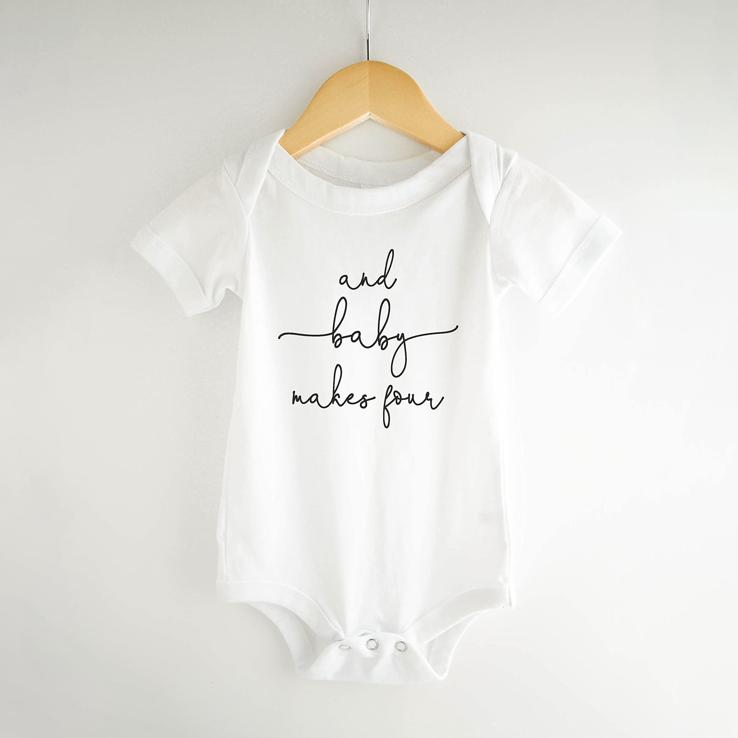 Bump and Beyond Designs Baby-Boys Announcement Gift Leotard for Family of Four White, 0-3 Months