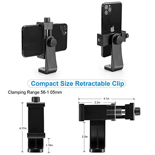 teefeet Phone Tripod, 54 inch Light Travel Tripod, with Mobile Phone Holder Adapter/Remote Shutter/Carry Bag for Selfie, Suitable for Video, Live Broadcast, Video Blog, Tiktok (Black)