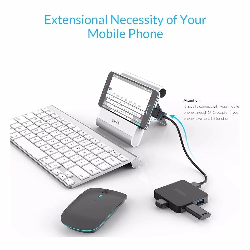 SHYPT Super Speed 4 Port USB HUB 3.0 Portable OTG HUB USB Splitter with Micro B Power Port for MacBook Laptop PC Tablet