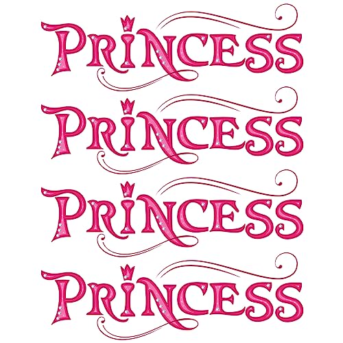 MEFOSS 4 PCS Pink Princess Wall Stickers Princess Sign for Door Girls Room DĆ©cor 16"Ć6" Removable Peel and Stick Vinyl Stickers for Girls Bedroom Baby Crib Nursery Room Home Decorations