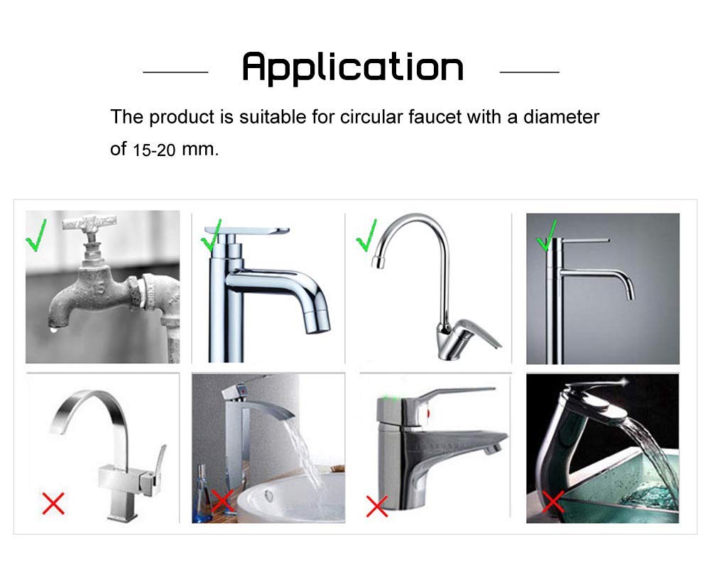 2 Pack Faucet Water Filters Water Purifier Faucet Kitchen Faucet Water Filter with a Filter Element No-Cracking No-Leakage Fast Flow Kitchen Faucet Water Filter Fits Standard Faucets Easy Install