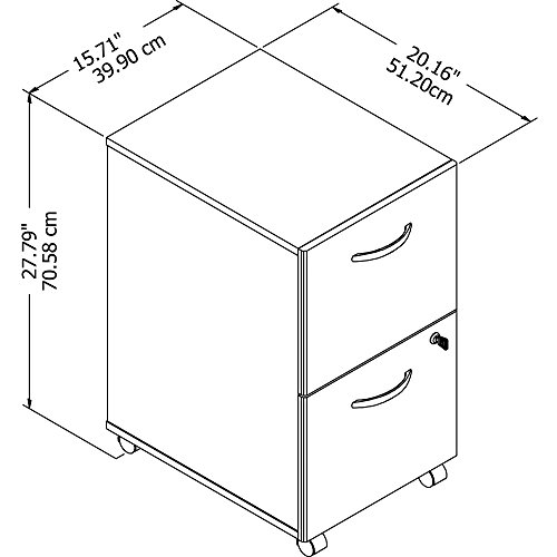 Bush Business Furniture Studio C 2 Drawer Mobile File Cabinet in White