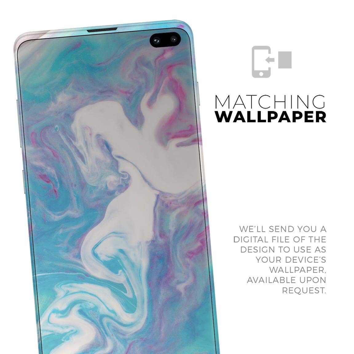 DesignSkinz Marbleized Blue Paradise V45 Protective Vinyl Decal Wrap Skin Cover Compatible with The Samsung Galaxy S20 (Screen Trim & Back Glass Skin)
