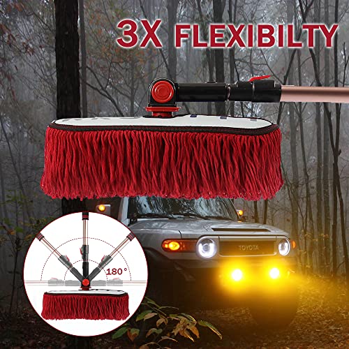 Car Duster Exterior Scratch Free Extendable Handle,Wax Cotton Hair Car Brush Kit for Car,Truck,SUV,RV and Motorcycle,Duster for car Cleaning,No Lint(CA Designer License Plate)