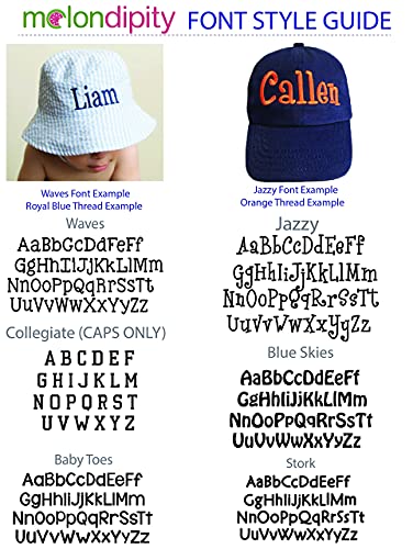 Melondipity Customized Baby Bucket Sun Hat with Chin Strap β Personalized Sun Protection Cotton Beach Sunhat for Baby Boys β Wide Brim & Adjustable Summer Cap for Children, Kids(3-12 Months)