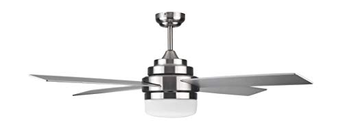 Design House 157354 Cali 52-inch Contemporary Indoor Ceiling Fan with LED Light Kit, Wall Control, Brushed Nickel