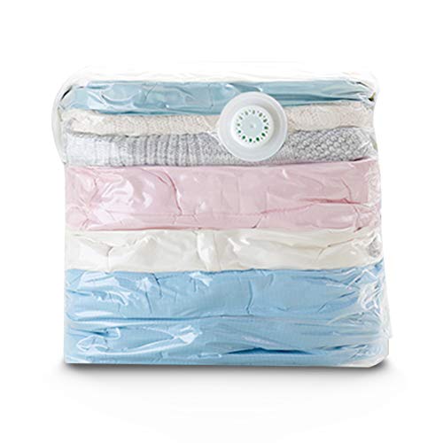 Travel Compression Bags Vacuum Space Saver Bags 6 Pack 27.5 x 18inch Compressed Closet Organizers and Storage Bags No Pumps Needed Plastic Vacuum Bag Clothing Moving Blanket Mattress Bedding Comforters Portable Little Space Waterproof Storage Sealed Ziplo