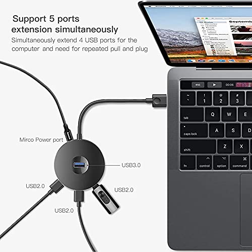 SHYPT USB HUB USB 3.0 USB 2.0 USB C HUB HUB 4 Port Computer Accessories USB Adapter (Color : Black)