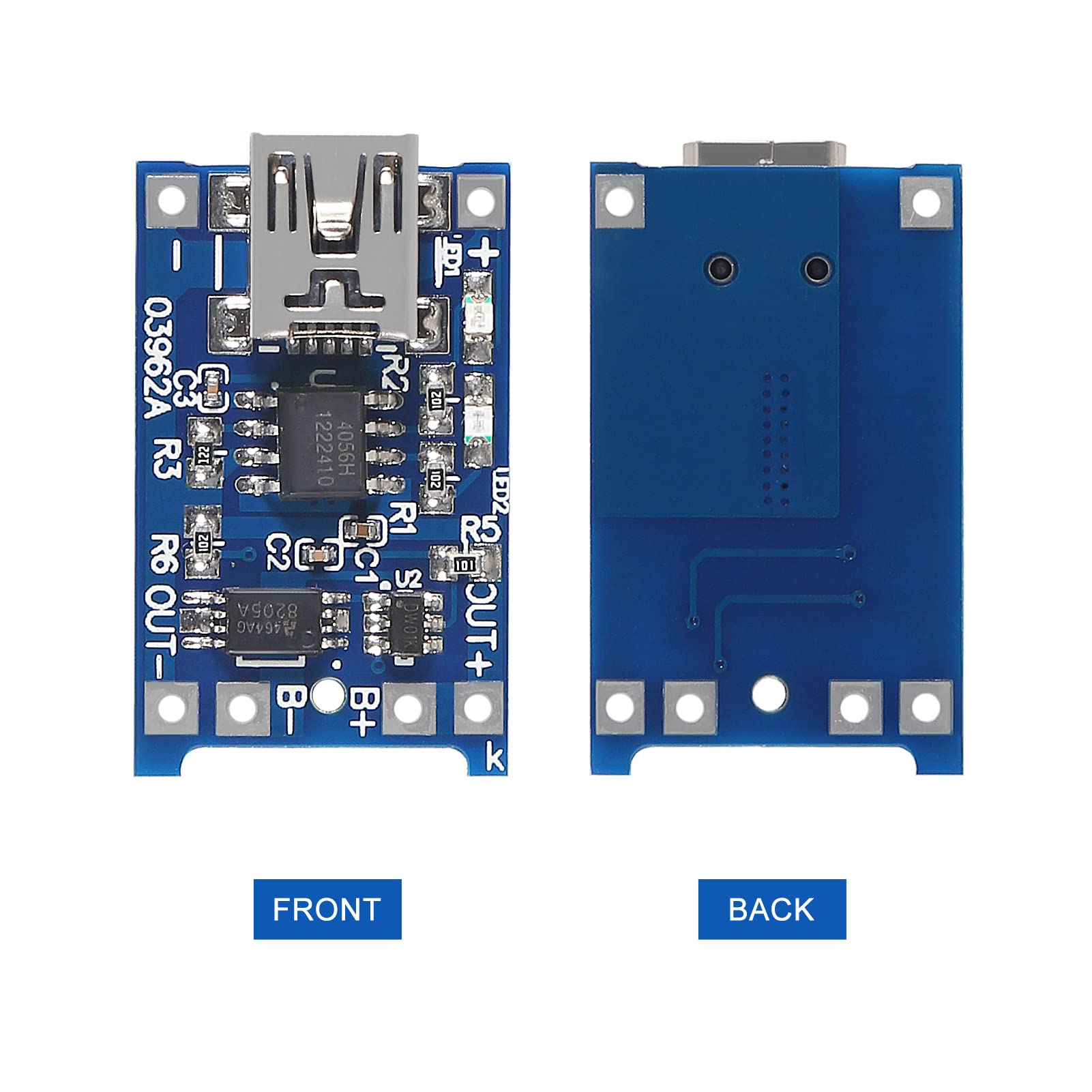 20pcs 18650 Lithium Battery Charging Board TP4056 Mini USB Charging Board 5V 1A with Battery Protection Dual Functions TP4056 Lithium Battery Charge Module