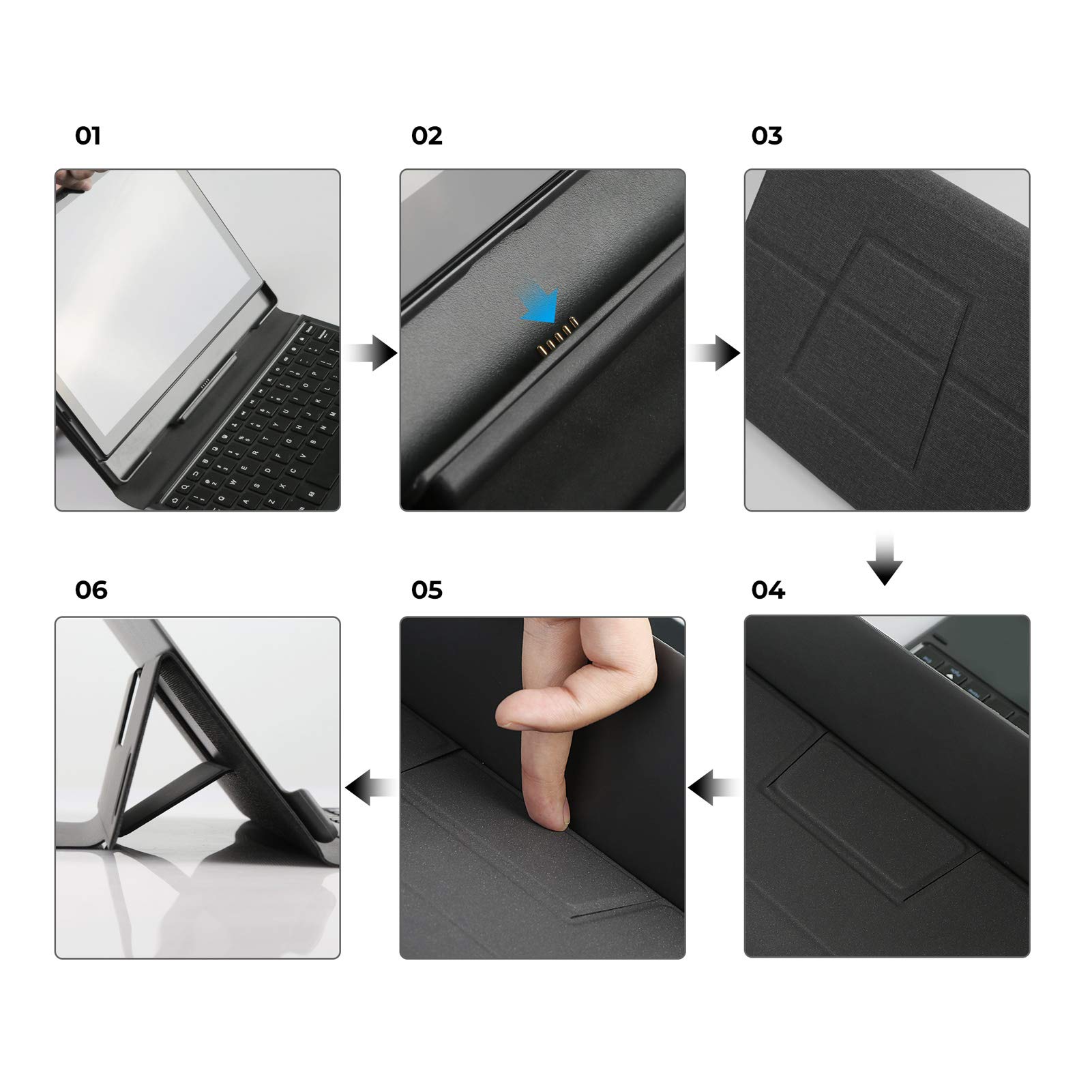 Dragon Touch Docking Keyboard Case for Notepad 102 10-Inch Tablet, 80 Keys, 5 Pin Connection Keyboard Tablet Case, Foldable, not Include Tablet
