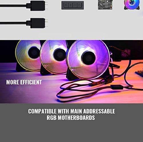 Addressable RGB 1-to-3 Splitter Cable 1-to-3 3PIN 5V RGB Fan Adapter Cable Compatible ARGB Extension Suitable for ASUS MSI Gigabyte ASRock motherboards