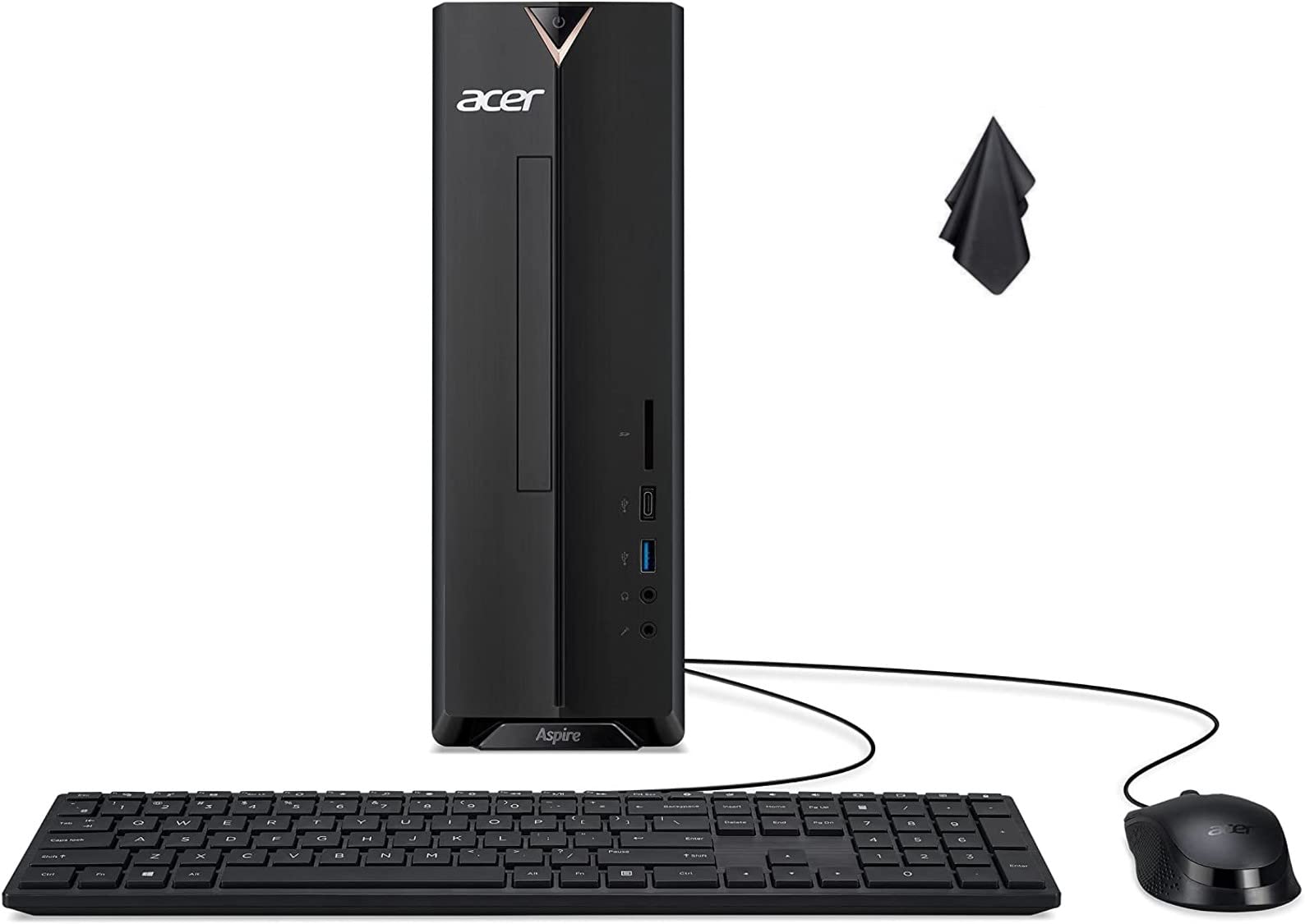 acer 2021 Aspire XC-895 Desktop, Intel Core i3-10100 4-Core Processor, 16 GB DDR4 RAM, 1 TB SSD, 8X DVD-RW, 802.11ax Wi-Fi 6, Bluetooth, HDMI, USB 3.2 Type C, Small Form Factor, Windows 10