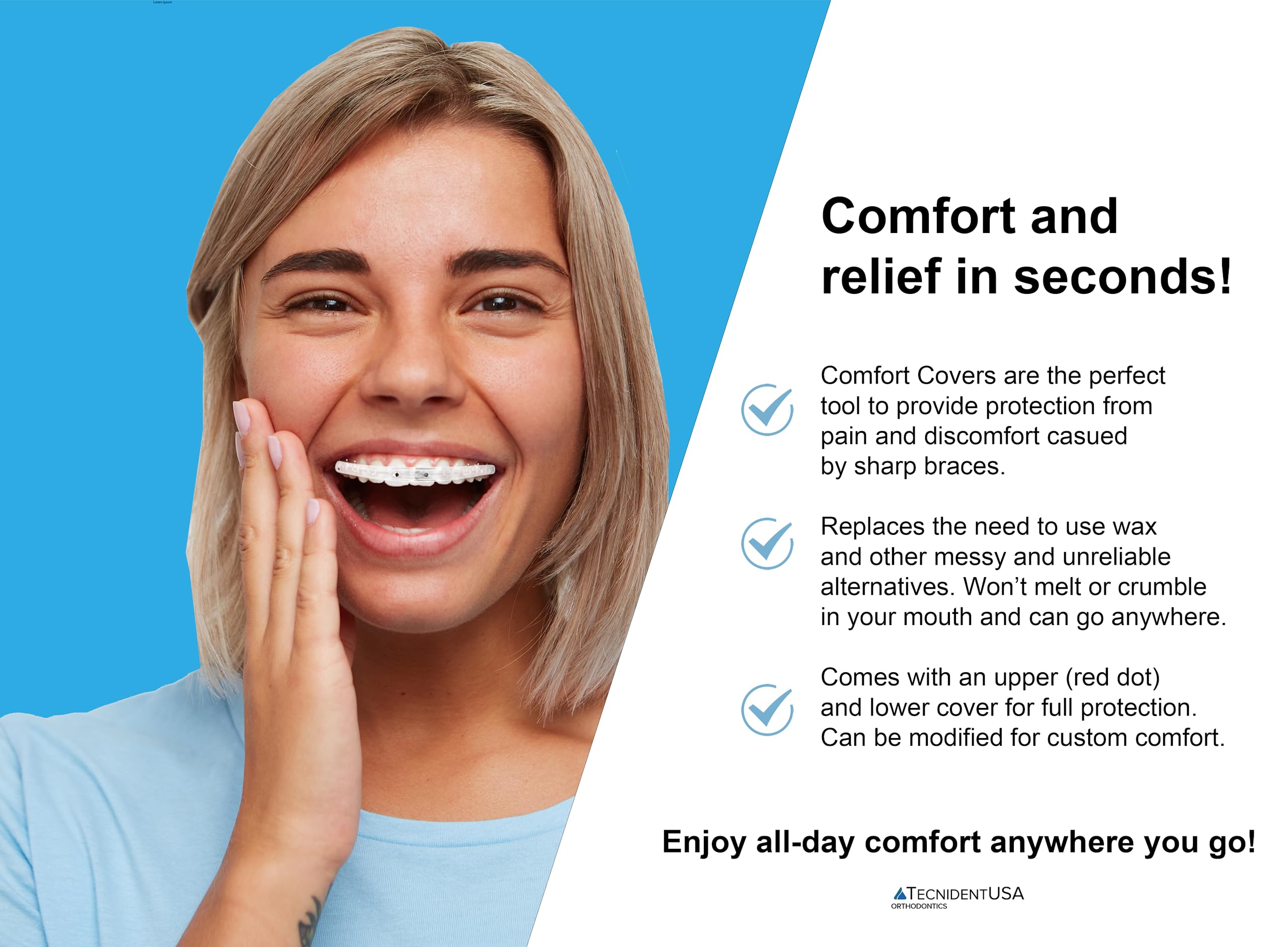 Comfort Cover for Braces, Lip Protector Mouth Guard Lip Cushion Teeth Shield Bumper for Brackets, Aligner, Dental Wax Alternative, Hard and Rigid Clip