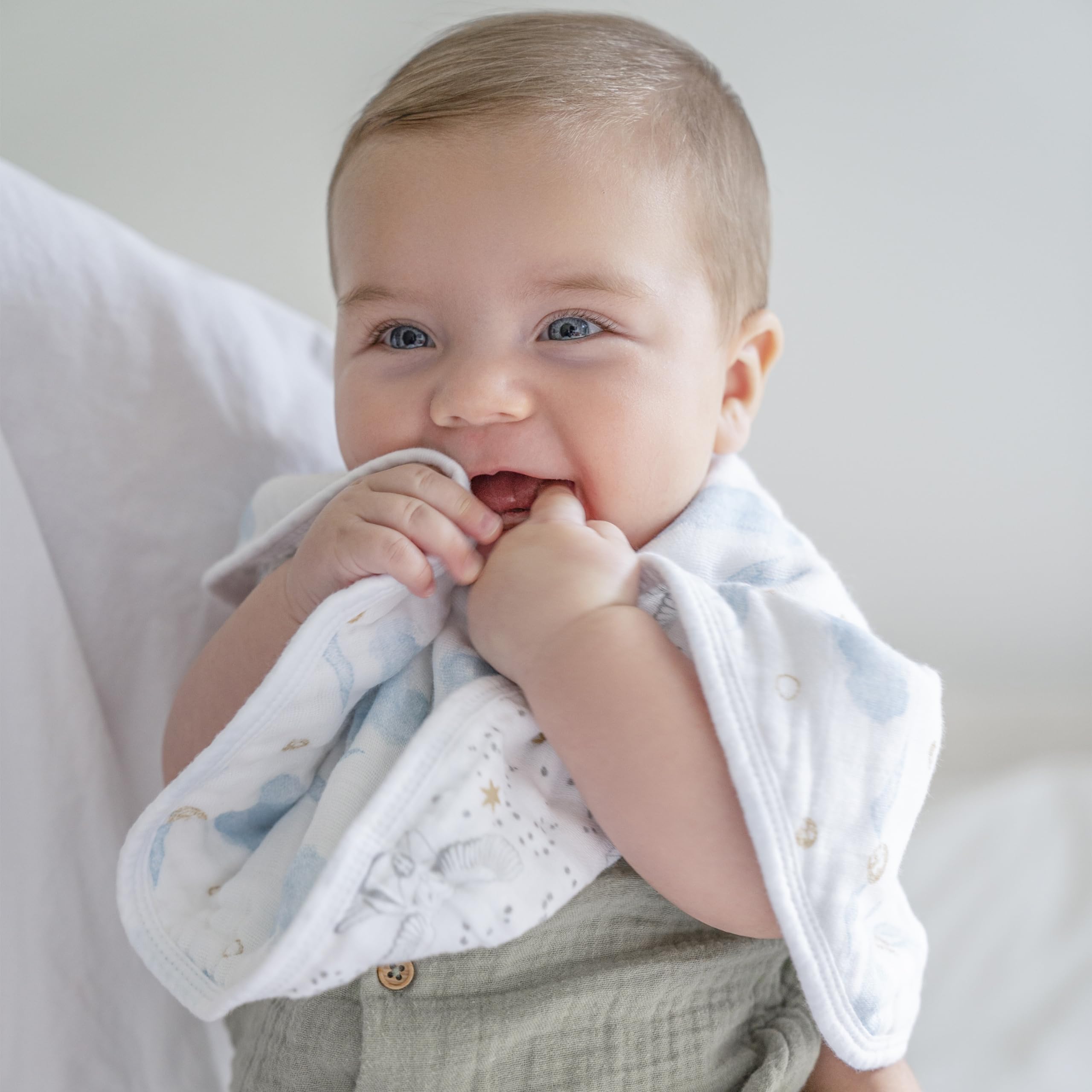 aden + anais 100% Cotton Muslin Burpy Bib – Multi-Use, Absorbent 4-Layer Burp Cloth and Full-Coverage Snap-Closure Baby Bib in One, Lap-Shoulder Drool Cloth, 22.5” X 11”, 2-Pack, Harry Potter