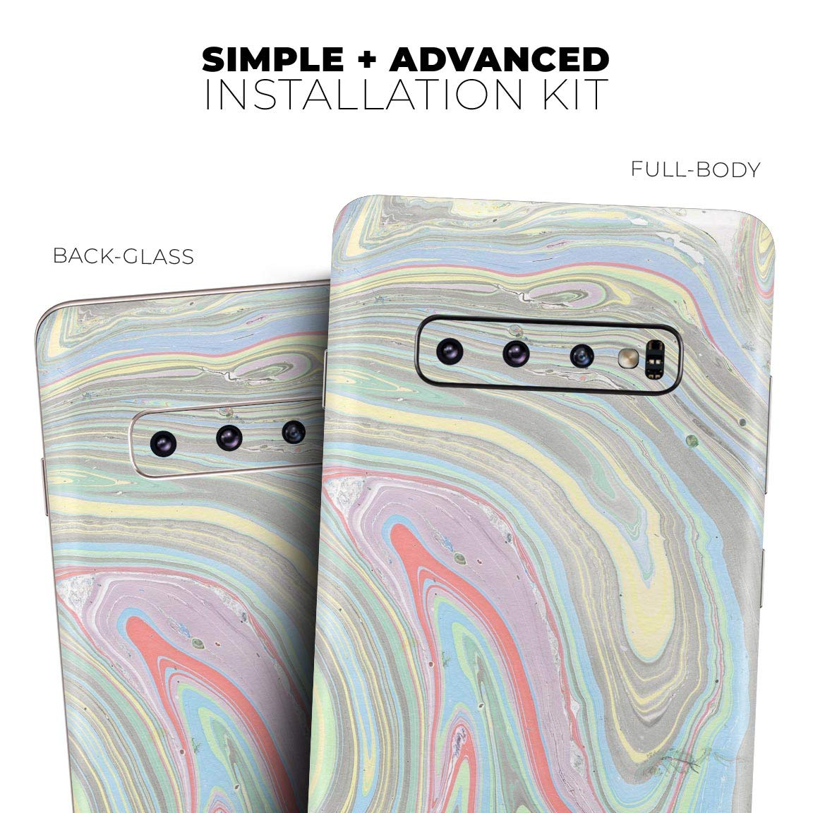 DesignSkinz Marbleized Swirling Colors v2 Protective Vinyl Decal Wrap Skin Cover Compatible with The Samsung Galaxy S20 (Screen Trim & Back Glass Skin)