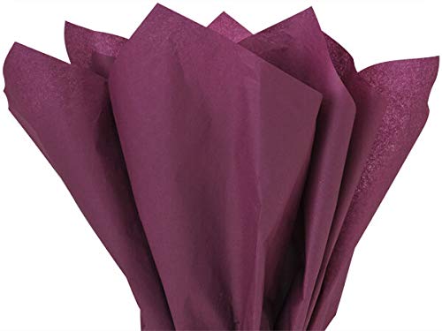 Burgundy Tissue Paper Squares, Bulk 24 Sheets, Premium Gift Wrap and Art Supplies for Birthdays, Holidays, or Presents by Feronia packaging, Large 20 Inch x 30 Inch