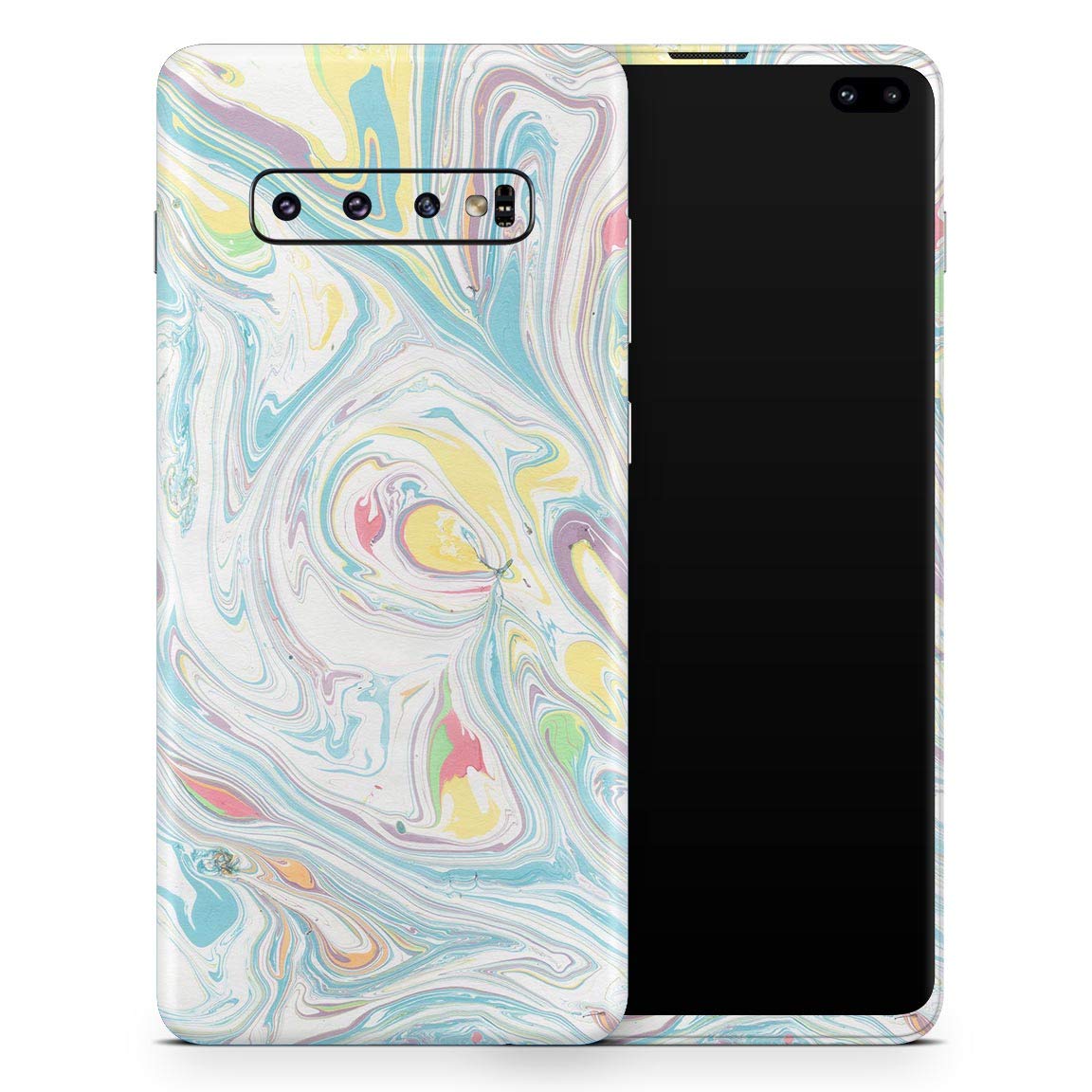 DesignSkinz Marbleized Swirling Candy Colors Protective Vinyl Decal Wrap Skin Cover Compatible with The Samsung Galaxy S20 (Screen Trim & Back Glass Skin)