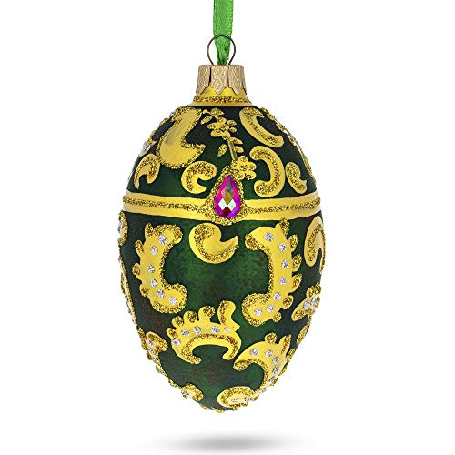 1891 Memory of Azov Royal Glass Egg Ornament 4 Inches