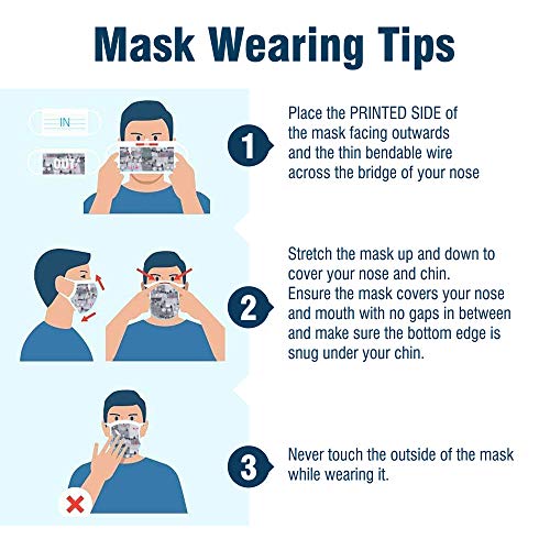 WECARE Disposable Face Masks For Kids, 50 Print Masks, Individually Wrapped for School and Travel (Fun Pack)