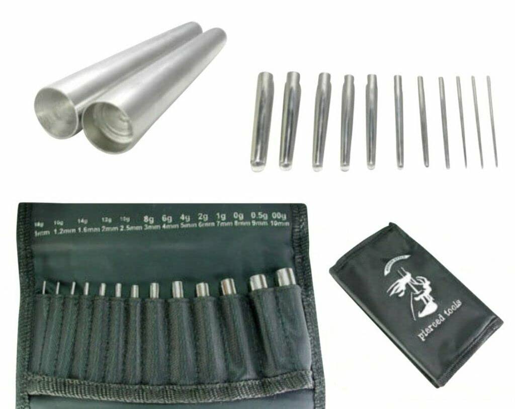 13 pc Set Insertion Taper Calor Style 18G-00G Steel Expander Lobe Ear Stretching Style 88888-346