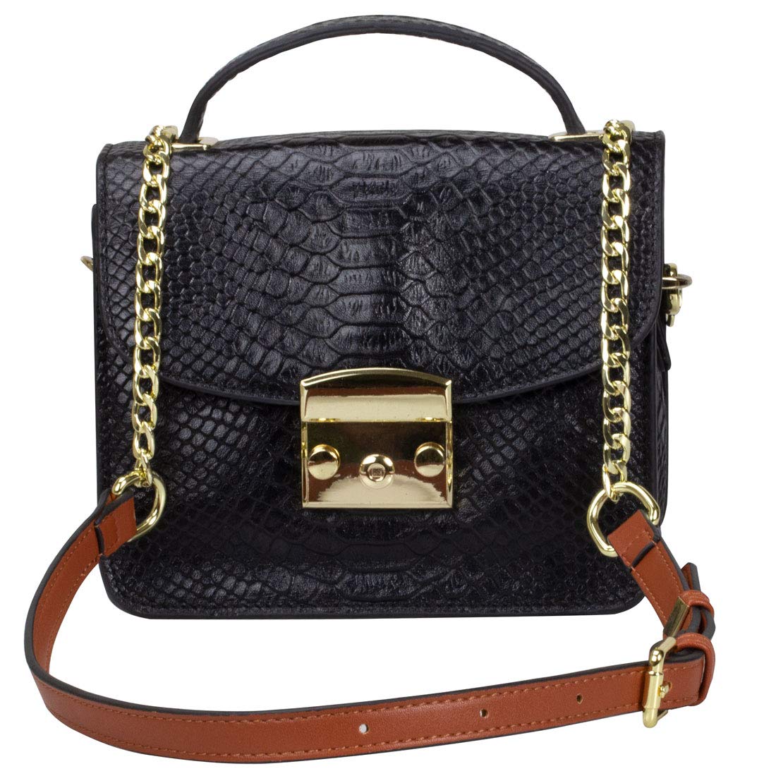 Allzedream Leather Chain Strap Replacement Purse Crossbody Bag Handbag Adjustable (Brown)