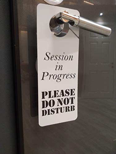 Business Design Session in Progress Please Do Not Disturb Sign, 2 Pack, Double Sided, Ideal for Offices, Online Sessions and Meetings, Online Classes, Home Offices, Recording, Clinic, Therapy
