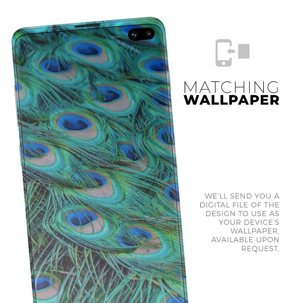DesignSkinz Neon Multiple Peacock Protective Vinyl Decal Wrap Skin Cover Compatible with The Samsung Galaxy S20 (Screen Trim & Back Glass Skin)