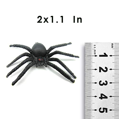 Caritty 50PCS Halloween Realistic Plastic Spider, Fake Spider Prank Prop Joke Toys for Halloween Decorations, Plastic Spiders Halloween, Black Scary Spiders for Kids, Great Party Favors