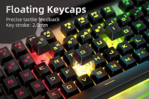AULA Gaming Keyboard and Mouse Combo, RGB Backlit Computer Keyboard and Gaming Mouse, Wired Gaming Keyboard Set for Windows PC Gamers