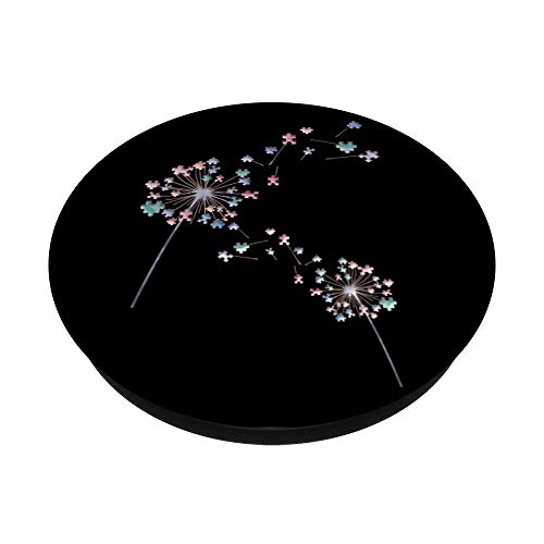 Autism Awareness Watercolor Dandelion Puzzle Pieces PopSockets PopGrip: Swappable Grip for Phones & Tablets