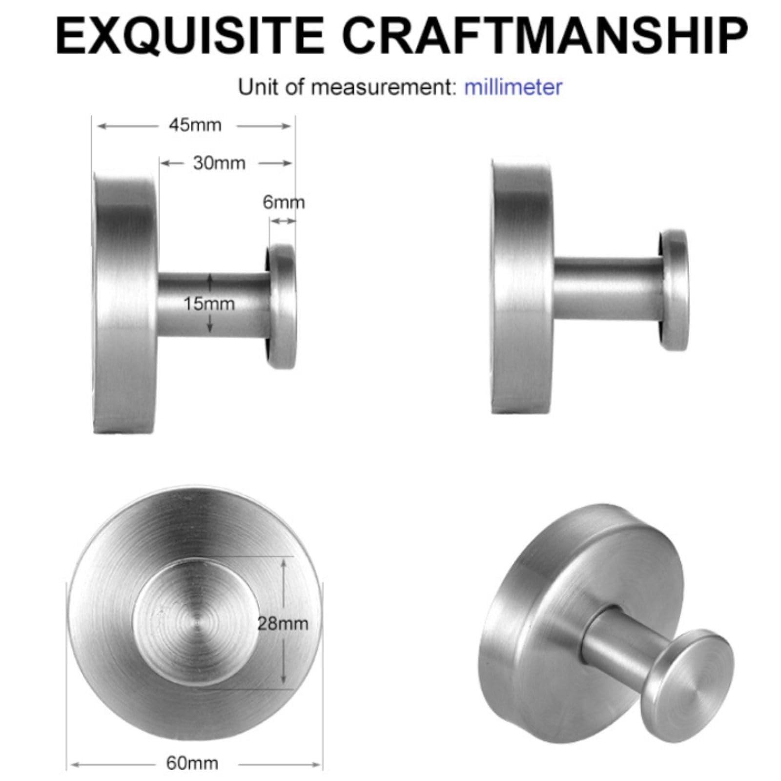 2024 New Stainless Steel Waterproof Suction Cup Hooks,Luxe Grip No-Drill Hooks,Suction Cup Hooks for Shower, Bathroom,Hanging Towels,Mounting on Glass Shower Doors, Mirrors(Silver,2PC)
