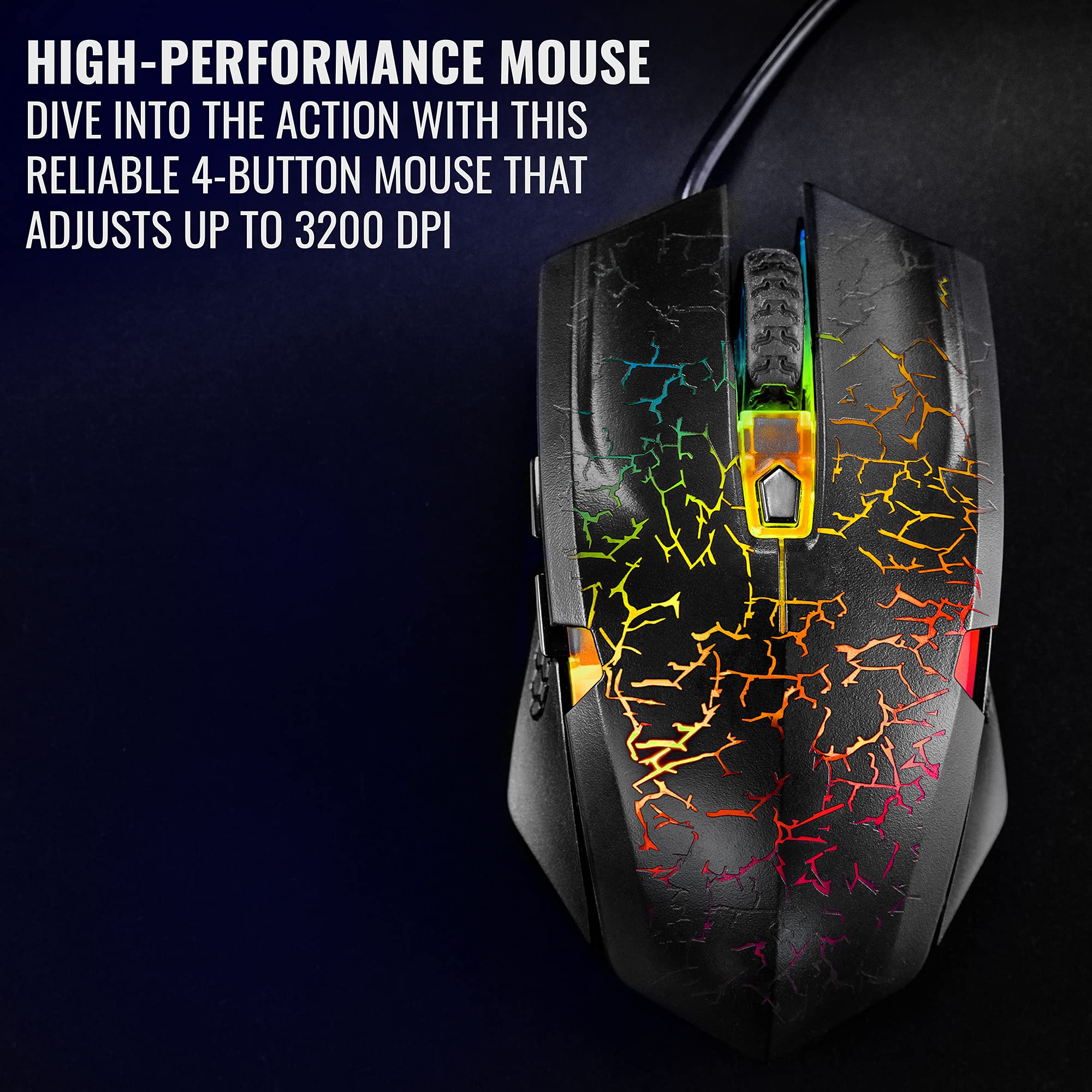Ritz Gear RGB Gaming Accessories Kit I 4-in-1 LED Combo with Multimedia Keyboard, Optical Mouse, Mouse Pad & Headset with Adapter for Windows 7+ Desktop, Laptop, Xbox & PS4 & CR3-X Bluetooth Monitors