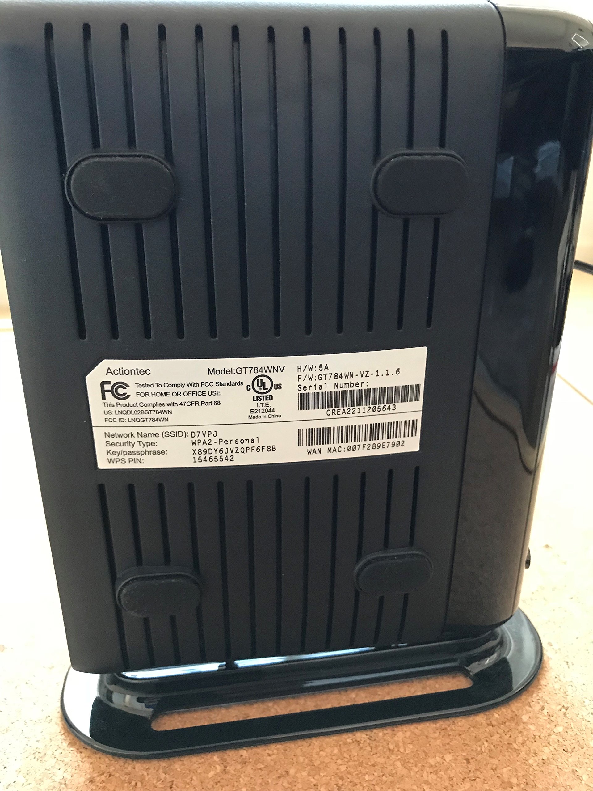 Actiontec Verizon High Speed Internet DSL Wireless N Modem and Router (GT784WNV)