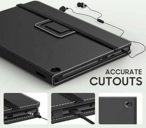 MoKo Case Fits All-New Amazon Kindle Fire HD 10 & 10 Plus Tablet (13th/11th Generation, 2023/2021 Release) 10.1" - Slim Folding Stand Cover with Auto Wake/Sleep, Black