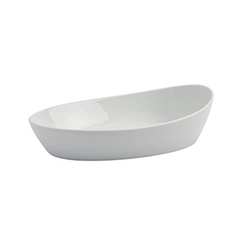 Denmark White Porcelain Chip Resistant Scratch Resistant Commercial Grade Serveware, 3 Piece Oval Serving Bowl Set