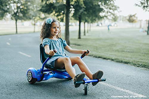 Hoverboard Seat Attachment Go Kart Accessories Conversion Kit, Transforming Self Balancing Scooter into Go-Kart, Adjustable Frame, Fits Kids to Adults, Compatible for 6.5'' 8'' 10'', Blue