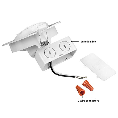 5" LED Integrated Ridged Spot Baffle Round Trim Recessed Lighting Kit 4-Pack, 9 Watts, Energy Star, CEC Title 24 Compliant, IC Rated, Dimmable, White, 5.25" Hole Size,91338