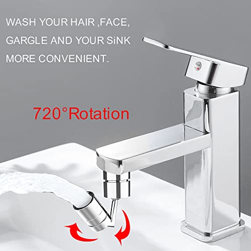 2 Mode 720 Degree Swivel Universal Faucet Splashback Sink Attachment, Kitchen and Bathroom Faucet Extender, Faucet washface Adapter(1pcs)