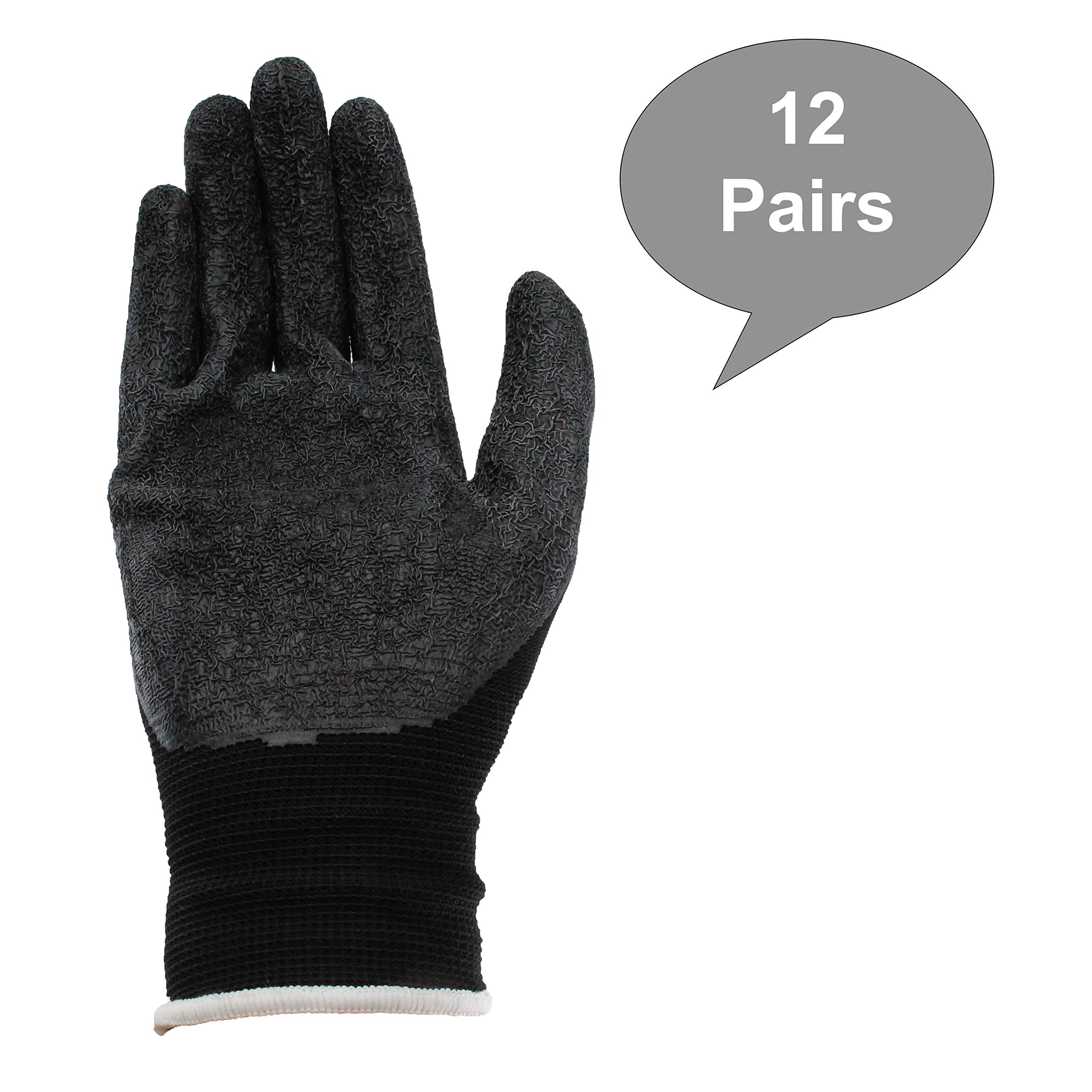Diesel Protection Pro-Tekk Latex Foam Grip Coated Work Gloves (12 Pairs of Gloves, Size Large)