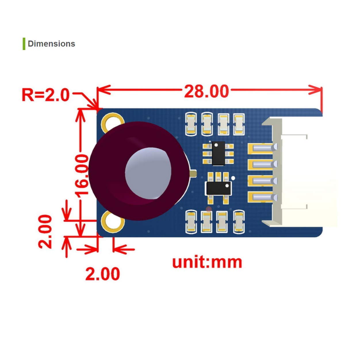 MLX90640 IR Array Thermal Imaging Camera Module 32×24 Pixels 55° Field of View Camera with I2C Interface for Raspberry Pi/Arduino(ESP32)/STM32