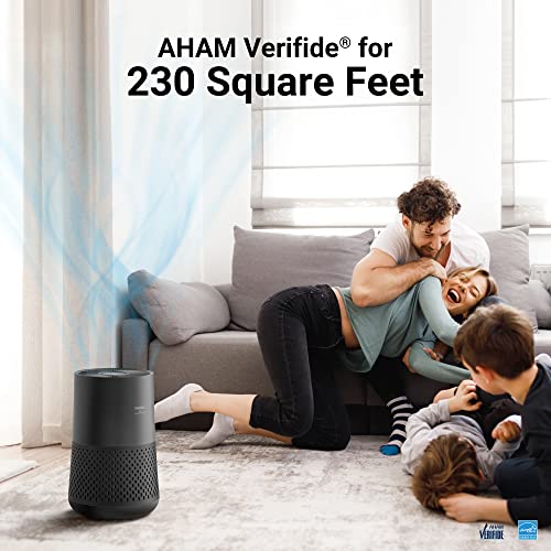 Winix A230 Tower H13 True HEPA 4-Stage Air Purifier, Perfect for Home office, Home classroom, Bedroom and Nursery, Charcoal Grey
