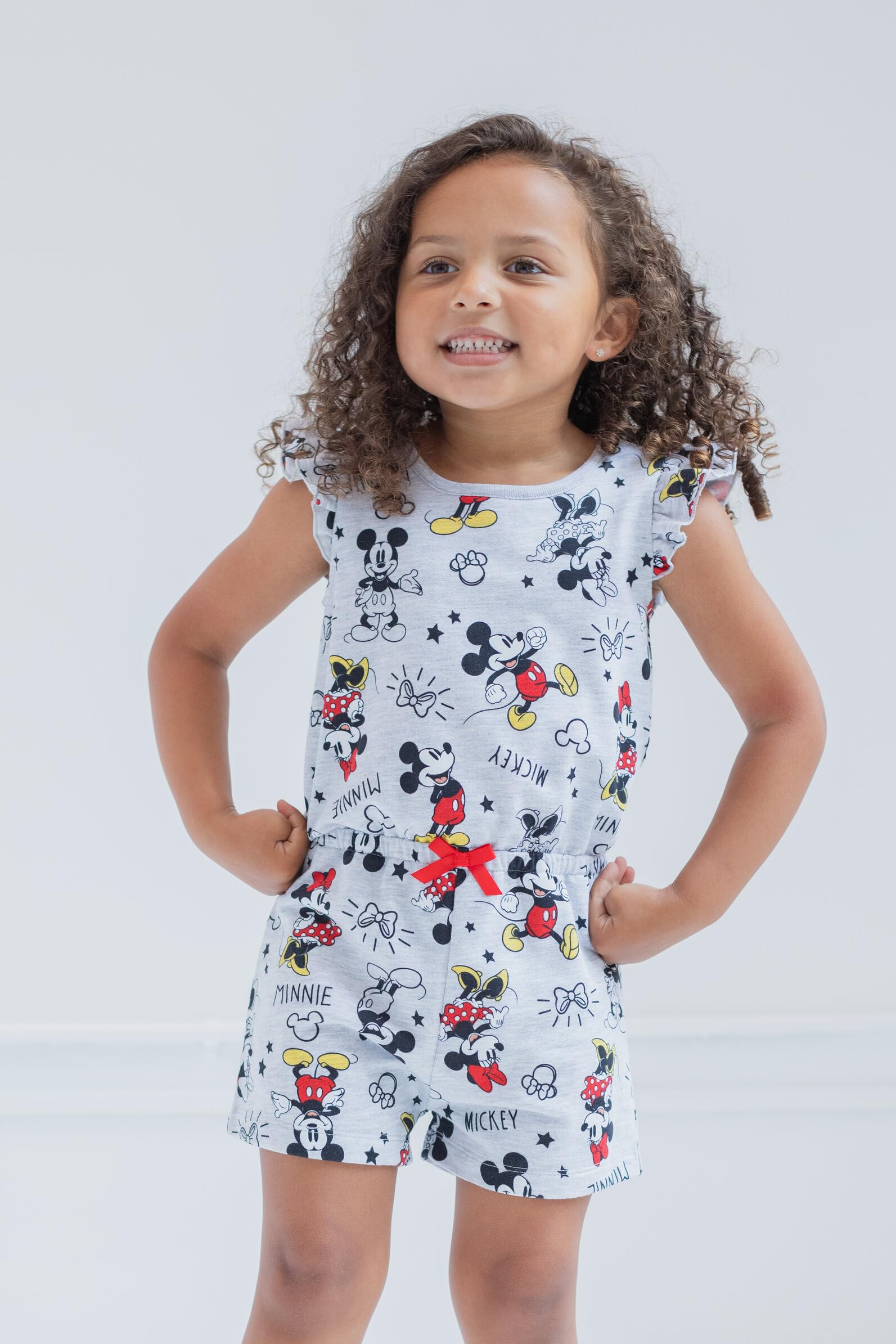 Disney Minnie Mouse Mickey Mouse Infant Baby Girls Sleeveless Romper Gray 18 Months