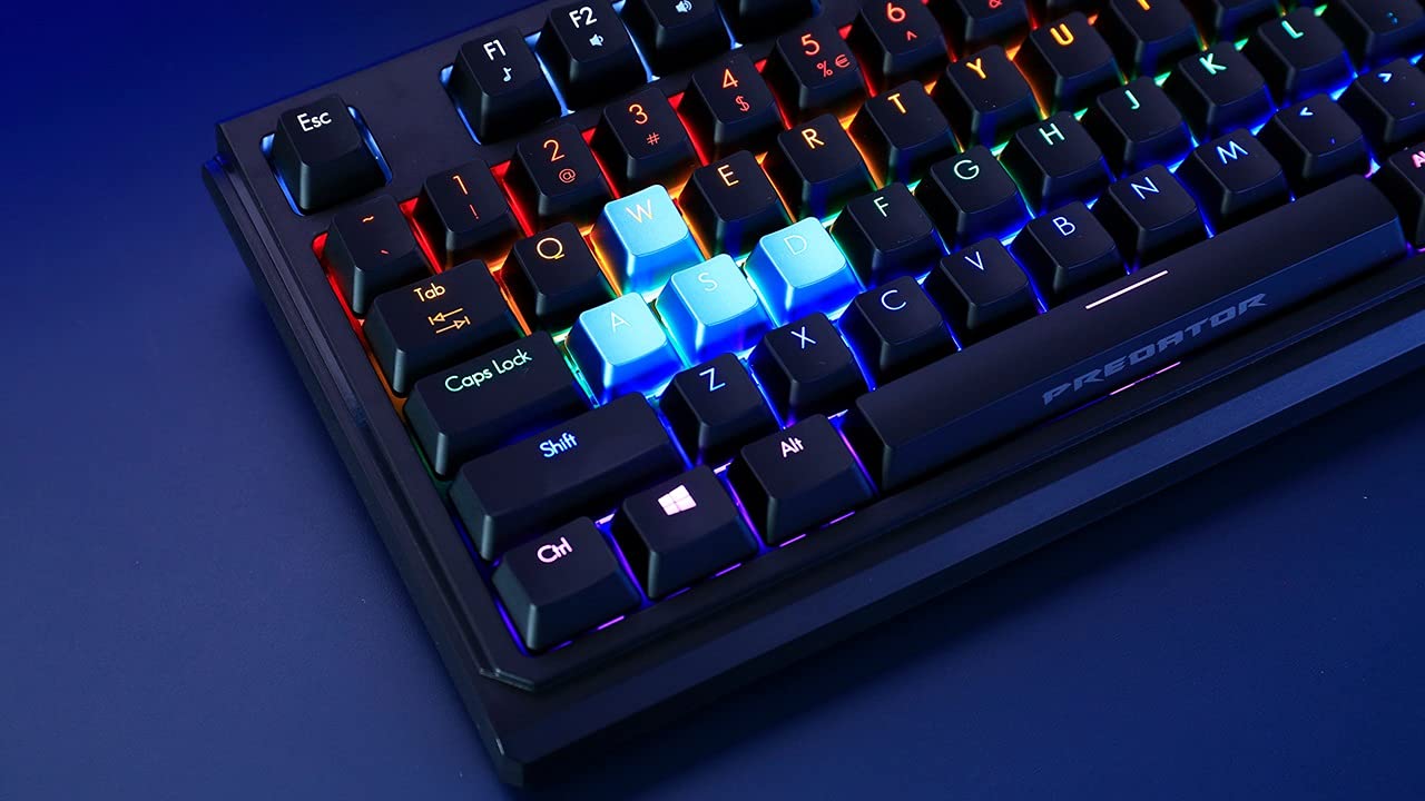 Acer Predator Aethon 301 TKL Gaming Keyboard - Gateron Blue Switches | 6 Zone Backlit LED Color Keys | 7 Level Brightness | 8 Preset Lighting Modes