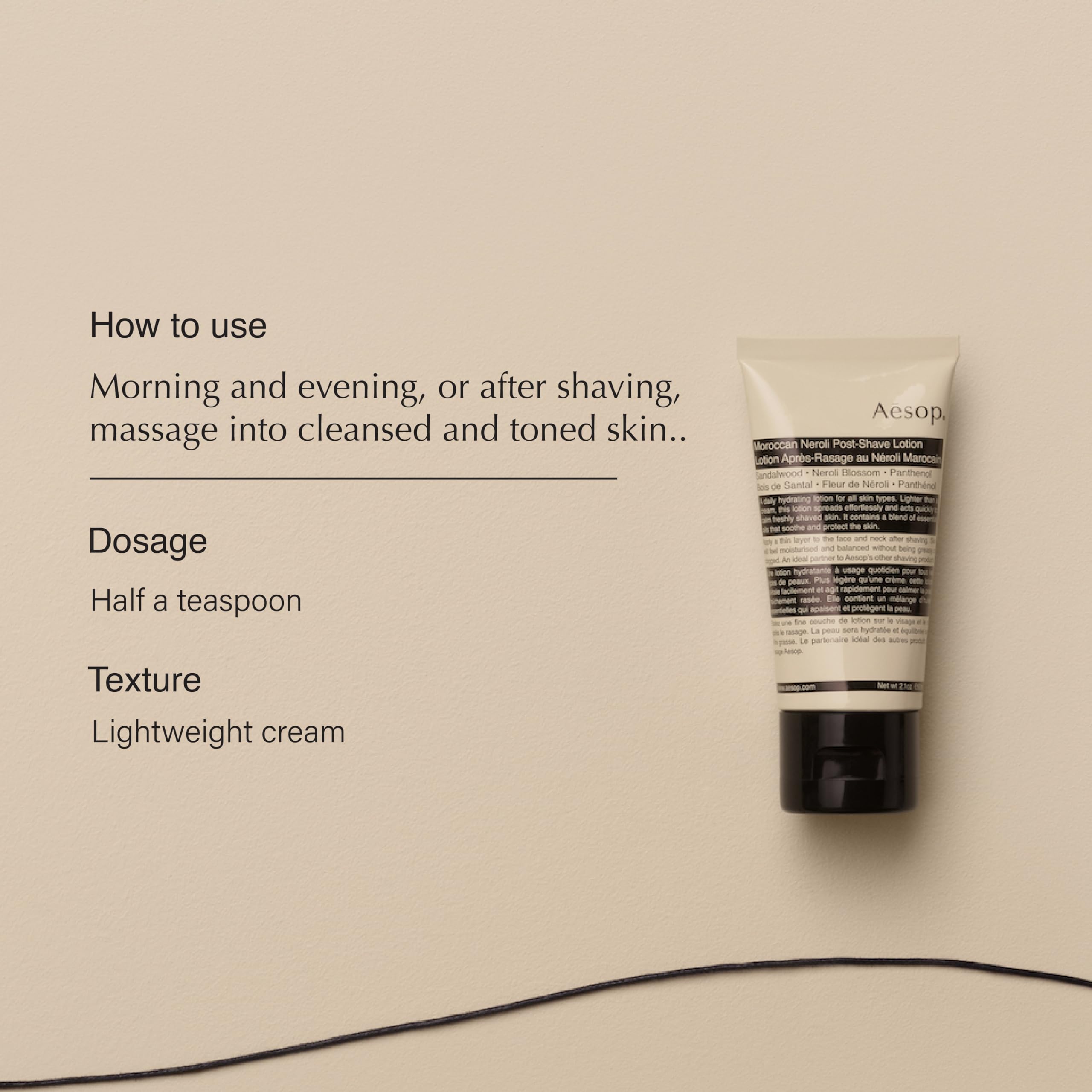 Aesop Moroccan Neroli Post-Shave Lotion | Unisex Post-Shave Irritation and Aggravation | Hydrator Boosted with Botanical Oils | 2.0 oz