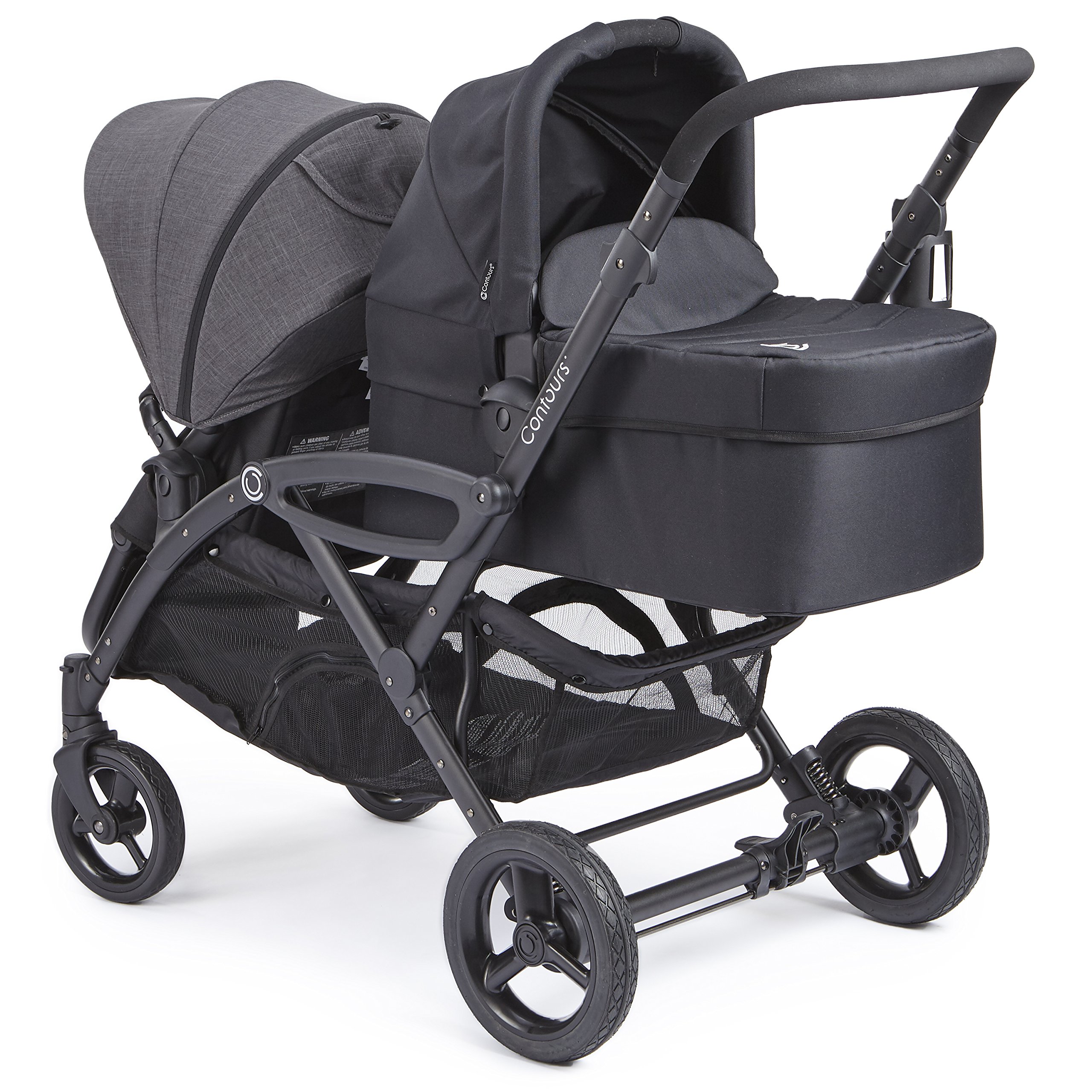 Contours Bassinet Accessory for Contours Options, Contours Options Elite, Contours Curve Tandem Double Strollers ONLY, Black
