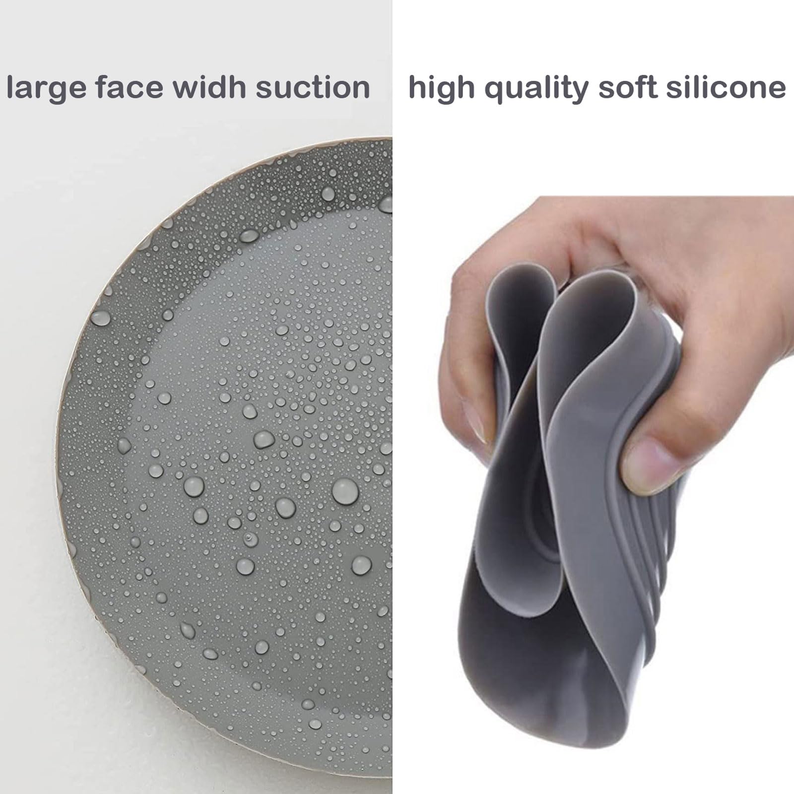 2 -Pack Tub Stopper, 6inch Silicone Flat Suction Cap Bathtub Plug, Suitable for Kitchens, Laundry Rooms, and Bathrooms(White + Gray)…
